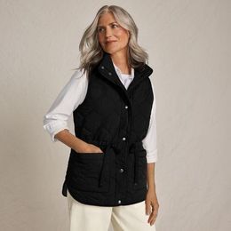 LANDS' END Wendbare, gesteppte Sherpa-Fleeceweste f&uuml;r Damen, Damen, size: regular, Schwarz, Polyester/Nylon, by Lands' End