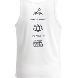 Neverless Shirt 'Minimalistic Camping' Herren Gr&ouml;&szlig;e M wei&szlig;