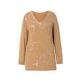 MIAMODA Pullover Damen Gr&ouml;&szlig;e M/L hellbraun / gold