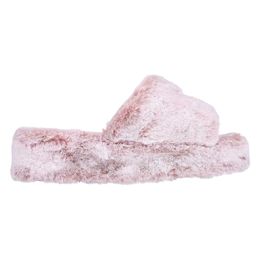 Skechers - "Cozy" Hausschuhe f&uuml;r Damen, Kunstfell, Keilabsatz (Rose)