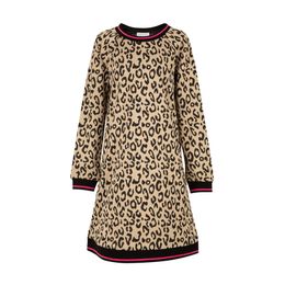 happy girls Kleid M&auml;dchen Gr&ouml;&szlig;e 122 beige / dunkelbraun / dunkelrot