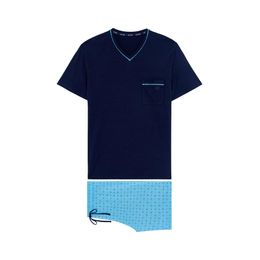 HOM Shorty Pyjama ' Alan ' Herren Gr&ouml;&szlig;e S hellblau / dunkelblau