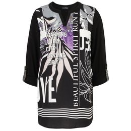 Doris Streich Bluse Damen Gr&ouml;&szlig;e 4XL lila / schwarz / wei&szlig;