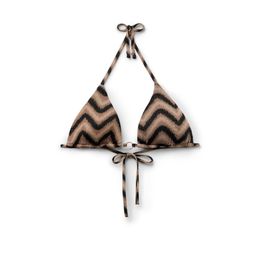 Tezenis Bikinitop 'Chevron Shine' Damen Gr&ouml;&szlig;e 85 sand / dunkelbeige / schwarz