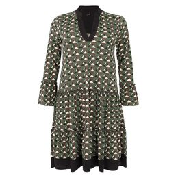 Yoek Kleid Damen Gr&ouml;&szlig;e 46/48 gr&uuml;n / schwarz / wei&szlig; Sommerkleid