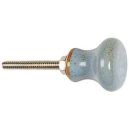 IB Laursen Keramik-M&ouml;belknopf Griff Fie L 6,2 cm x &Oslash; 2,5 cm - Staubblau skandinavische Deko Online Shop