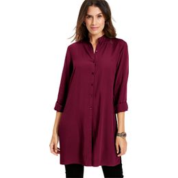CR&Eacute;ATION L Damen Longbluse mit langen Seitenschlitzen bordeaux Gr&ouml;&szlig;e 40