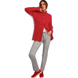 CREATION L PREMIUM Damen Longstrickjacke in Ripp-Optik rot Gr&ouml;&szlig;e 38