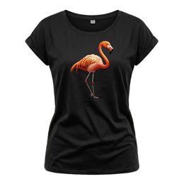 Makaya Shirt 'Flamingo' Damen Gr&ouml;&szlig;e XXL schwarz