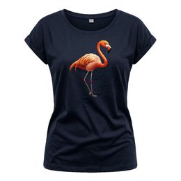 Makaya Shirt 'Flamingo' Damen Gr&ouml;&szlig;e XXL blau