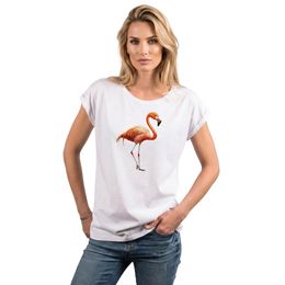 Makaya Shirt 'Flamingo' Damen Gr&ouml;&szlig;e 4XL wei&szlig;
