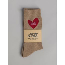 DIRTS Socken 'Heart Socks 2.0' Damen Gr&ouml;&szlig;e 43/47 braun