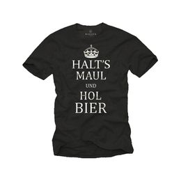 MAKAYA Shirt 'Halt`s Maul und hol Bier' male size XL Black