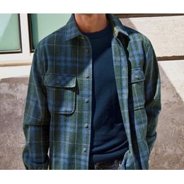 Tchibo - Flanell-Hemdjacke - Herren - Gr. L - blau/kariert