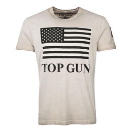 Top Gun T-Shirt mit US-Flagge ' Search ' Herren Gr&ouml;&szlig;e L beige