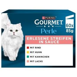 GOURMET Perle Erlesene Streifen in Sauce Sorten-Mix 60x85g