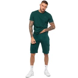 Enzo | Herren T-Shirt Trainingsanzug mit Shorts Set - Gr&uuml;n