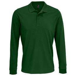 SOLS Unisex Adult Prime Pique Langarm-Poloshirt (flaschengr&uuml;n)