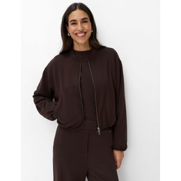 Brax Damen Sweatjacke Style BECKY L brunette, dunkelbraun, Gr. 48