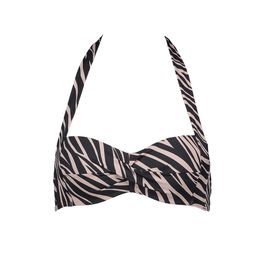 Lascana Bikini-Oberteil in Schwarz/ Grau - 60% | Gr&ouml;&szlig;e 38A-Cup | Damen-bademode