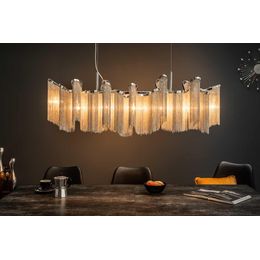 Riess Ambiente Extravagante H&auml;ngeleuchte ROYAL 120cm silber H&auml;ngelampe Riess-Ambiente Glamour Modern