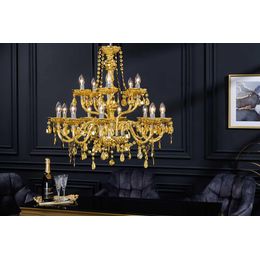 Riess Ambiente Design Kronleuchter CRYSTAL XL 80cm gold 15-armig L&uuml;ster Kristall-Lampe Riess-Ambiente Barock Glamour