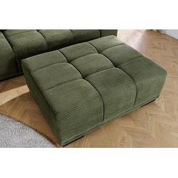 Riess Ambiente Moderner Hocker ELEGANCIA 110cm gr&uuml;n Cord mit Ziersteppung Riess-Ambiente
