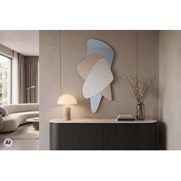 Riess Ambiente Design Wandspiegel GEOMETRIC 120cm blau braun klar drei Spiegelfl&auml;chen Riess-Ambiente Glamour Modern
