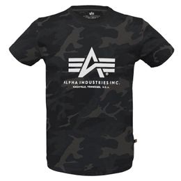 Alpha Industries Basic Big Logo T-Shirt black camo, Gr&ouml;&szlig;e 3XL