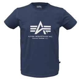 Alpha Industries Basic Big Logo T-Shirt navy, Gr&ouml;&szlig;e XXL