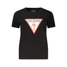 Guess Jeans Schwarzes T-Shirt aus Bio-Baumwolle f&uuml;r Damen