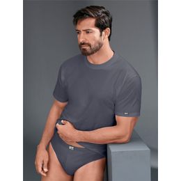 Kumpf Herren Shirt, mittelgrau + weinrot, Gr&ouml;&szlig;e 6