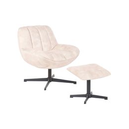 Beliani 2-tlg Sessel LIA in Beige/Schwarz | Gr.: onesize
