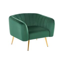 Beliani Sessel LACONIA in Gr&uuml;n/Gold - (W) 85 x (H) 70 x (L) 76 cm | Gr.: onesize