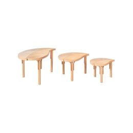 Beliani 3er-Set Couchtisch PARALIA in Naturfarben/Beige | Gr.: onesize