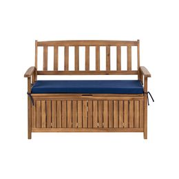 Beliani Gartenbank SOVANA in Braun/Blau - (W) 120 x (H) 91 x (L) 60 cm | Gr.: onesize