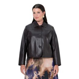 Ulla Popken Lederjacke in mahagoni | Gr.: 48 - Normalgr&ouml;&szlig;e