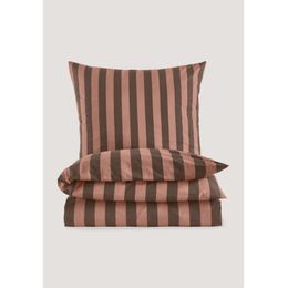hessnatur Renforc&eacute; Bettw&auml;sche-Set in schokobraun | Gr.: 240x220 (2x 80x80 cm)