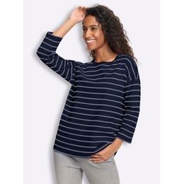 Heine Shirt in marine-taubenblau-geringelt | Gr.: 46
