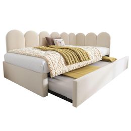 Komhtom Kinderbett, Beige, Textil, M&auml;rchen/ Fantasie, 1-Sitzer, 90x200 cm, Kinderzimmer & Jugendzimmer, Jugendm&ouml;bel, Jugendbetten