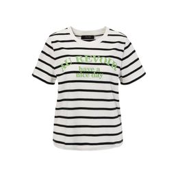 Aniston CASUAL T-Shirt in wollwei&szlig;-schwarz-apfelgr&uuml;n | Gr.: 42