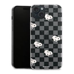 DeinDesign iPhone 15 Plus Handy Slim Case Silikon Handyh&uuml;lle transparent H&uuml;lle extra d&uuml;nn Muster Official Licensed Product Peanuts Silikon Slim Case