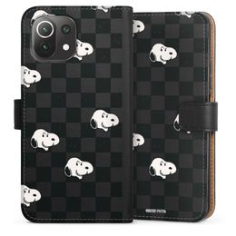 Xiaomi Mi 11 Lite 5G Handy Klapph&uuml;lle Handyh&uuml;lle aus Kunst Leder schwarz Flip Case Muster Official Licensed Product Peanuts Sideflip mit langer Lasche