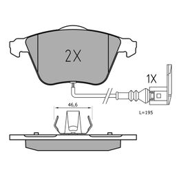 MEYLE Bremsbelagsatz, Scheibenbremse -ORIGINAL: True to OE. 0252402120 Vorderachse f&uuml;r Audi VW