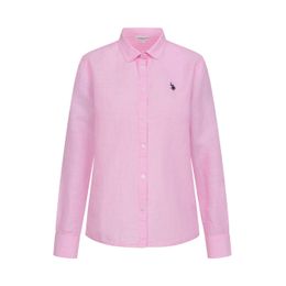 U.S. Polo Assn. Damen Leinenshirt aus Leinen-Baumwollmix