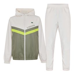 Lacoste - Trainingsanzug f&uuml;r Herren, Taft (Wei&szlig;/Khakigr&uuml;n)