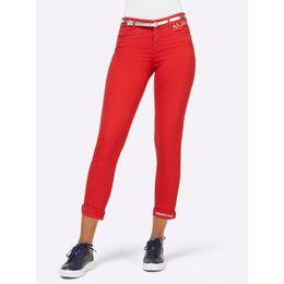 Ascari Damen 5-Pocket-Jeans mit Push-up-Effekt, rot, Gr&ouml;&szlig;e 46