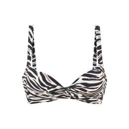 Lascana Damen Bustier-Bikini-Top, creme-schwarz, Gr&ouml;&szlig;e 36B