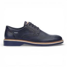 Pikolinos Herren-Schn&uuml;rschuhe aus blauem Leder, Derby-Stil, Komfortschuh - Bordeauxrot
