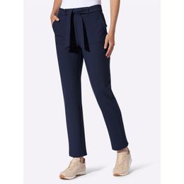 Heine Damen Schlupfhose, Blau, Gr. 40, 7/8-Hose, Material: Polyamid